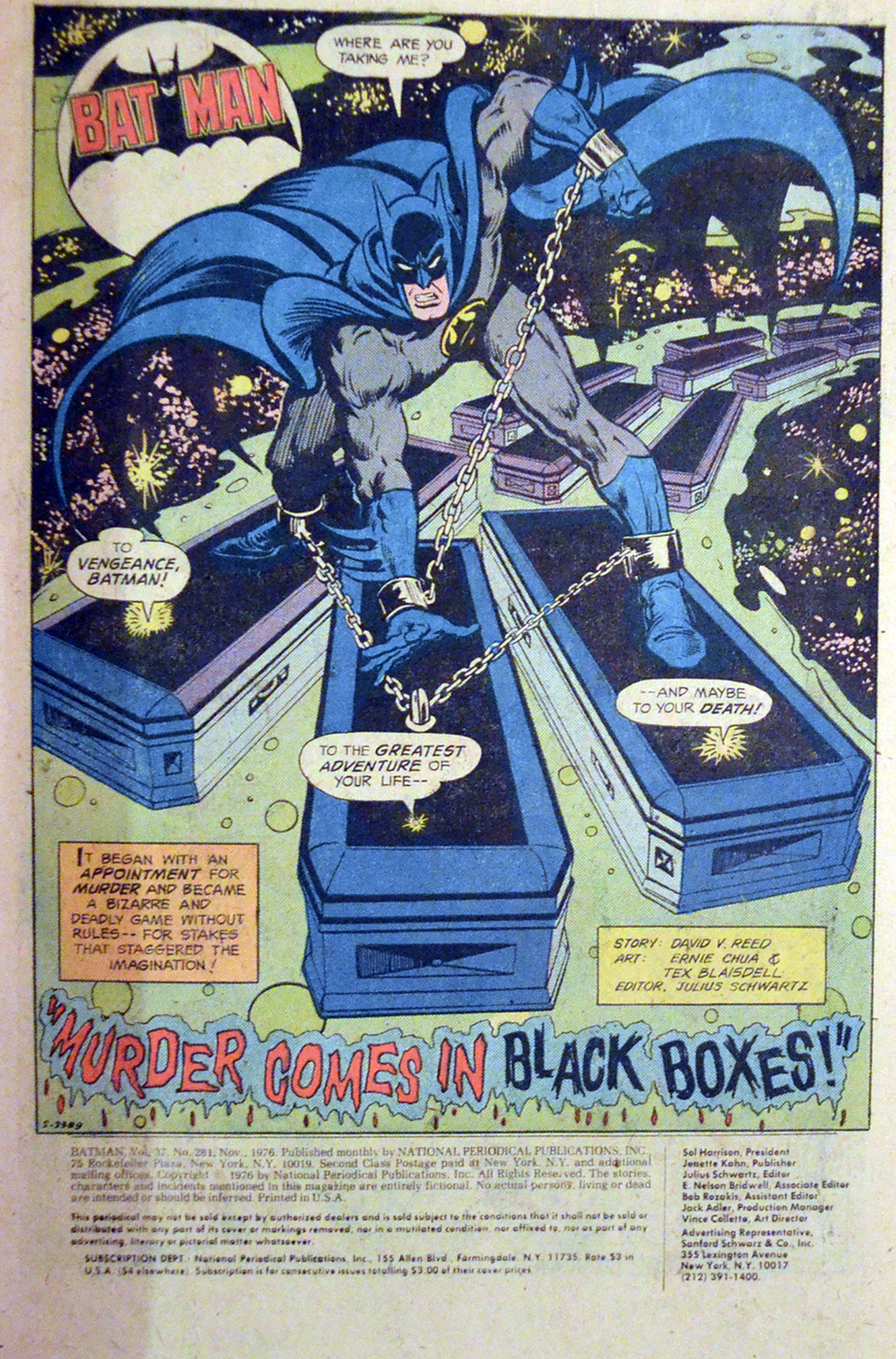 Batman Black Police benzi desenate vechi DC