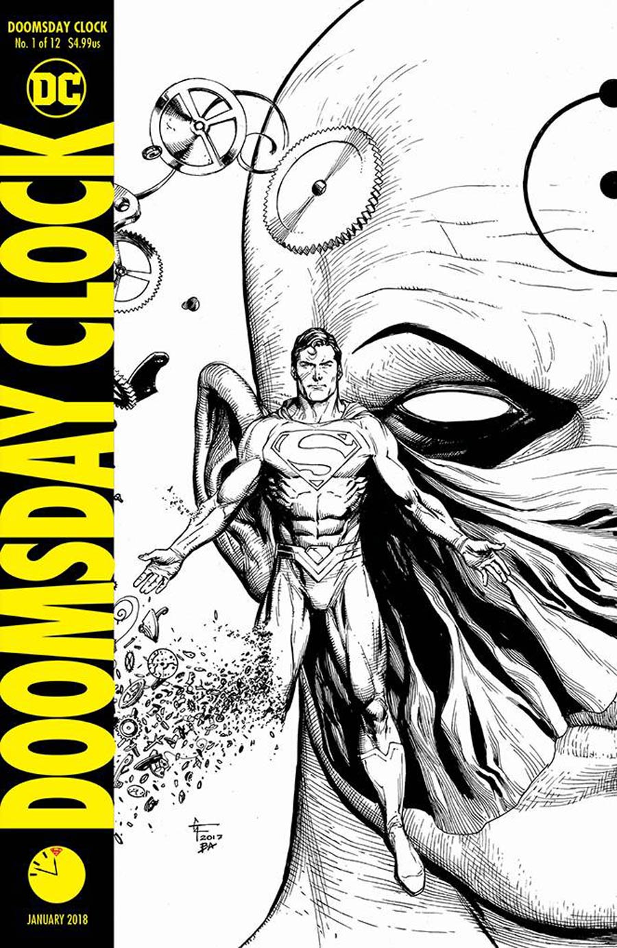 DC Comics rorscharch superman doomsday clock black white